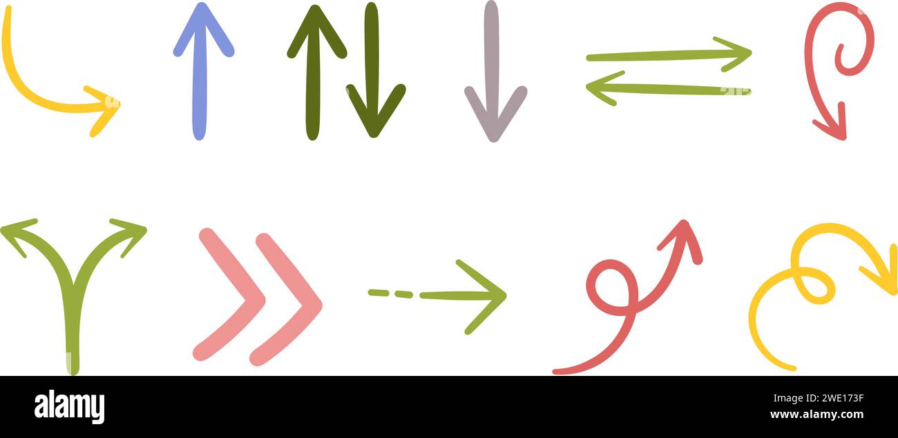 Hand-Drawn Freehand Emphasis Arrows, Swirls, and Doodles. Perfect for ...