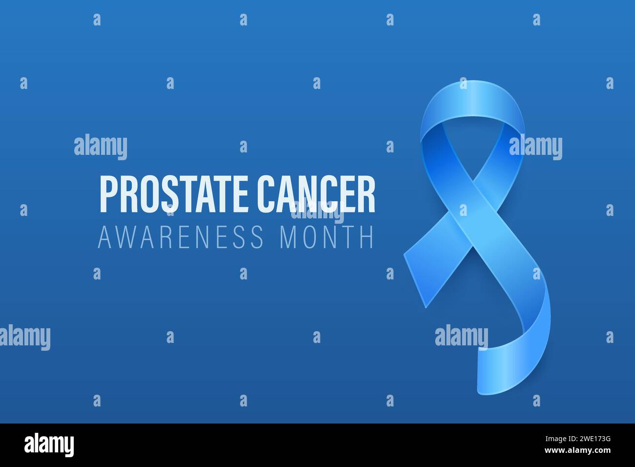 Prostate Cancer Banner, Card, Placard with Vector 3d Realistic Blue ...