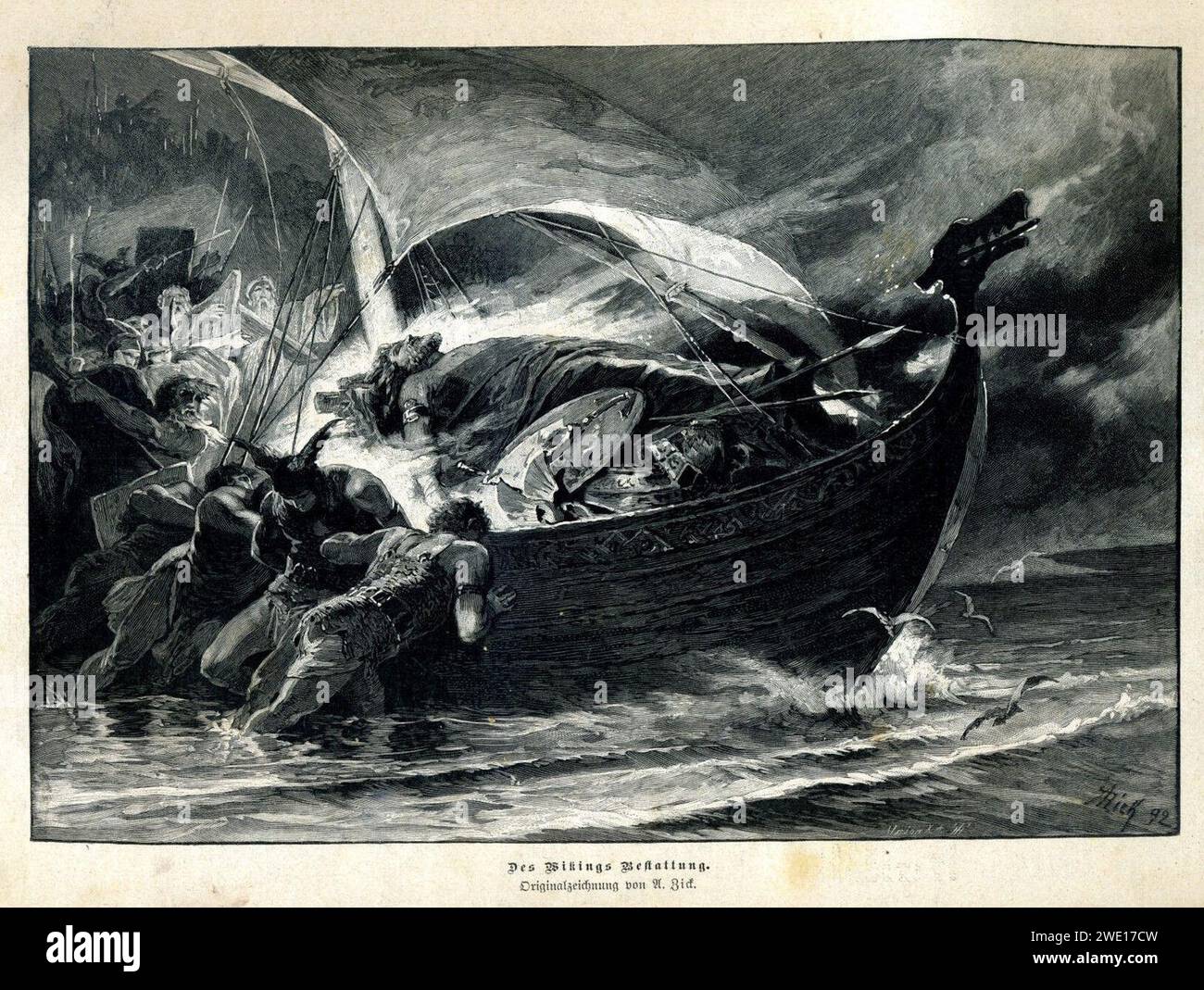 Alexander Zick - Des Wikings Bestattung, 1892 Stock Photo - Alamy