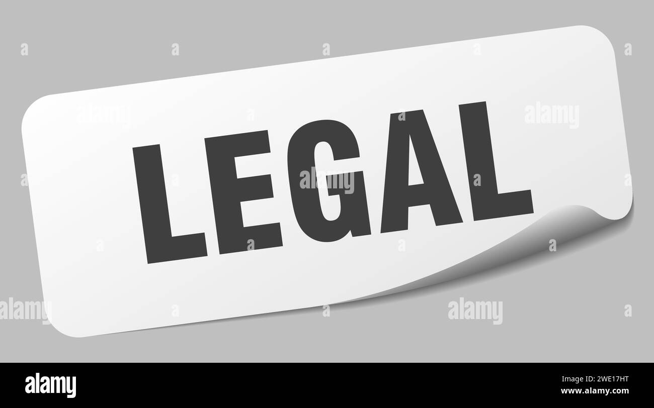 legal sticker. legal rectangular label isolated on white background ...