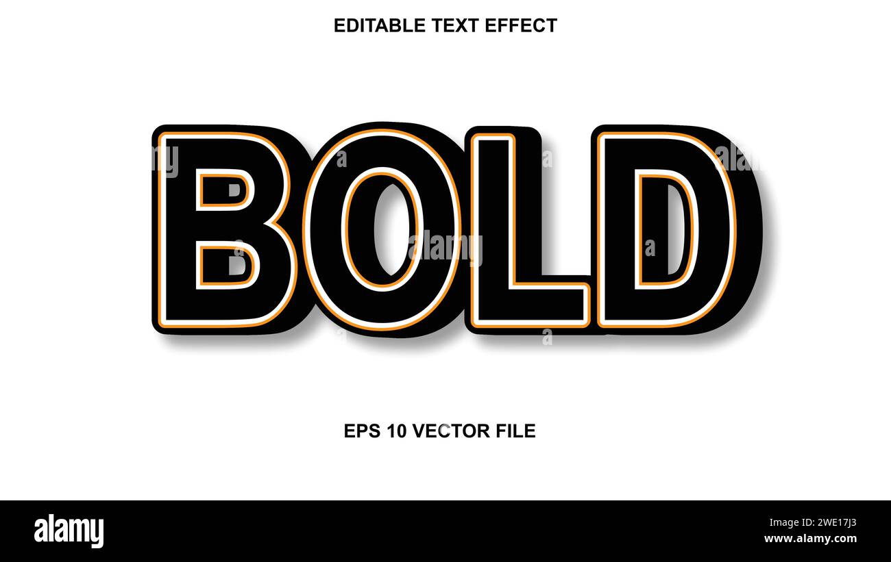 Brand bold 3d style editable text effect. Vector illustration Stock Vector Image & Art - Alamy