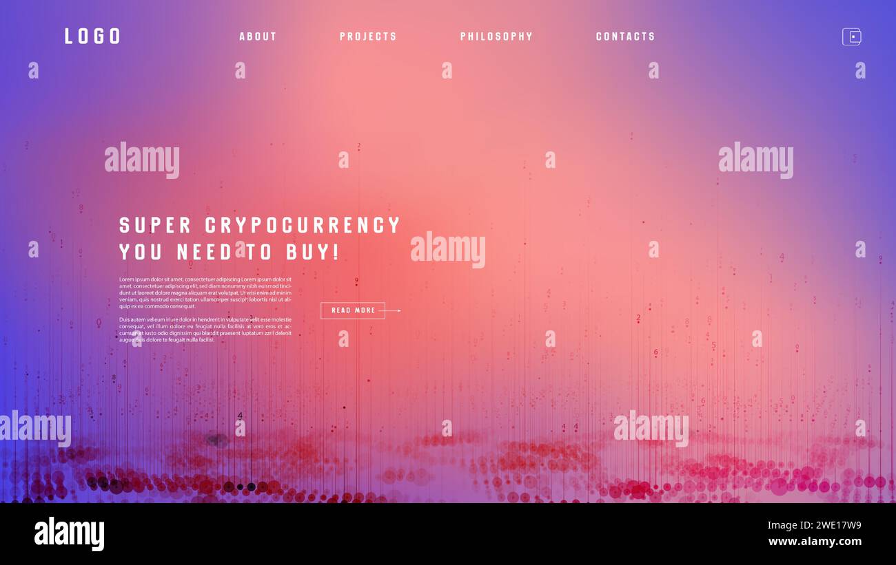 Landing page abstract design with big data. Template for website or app ...