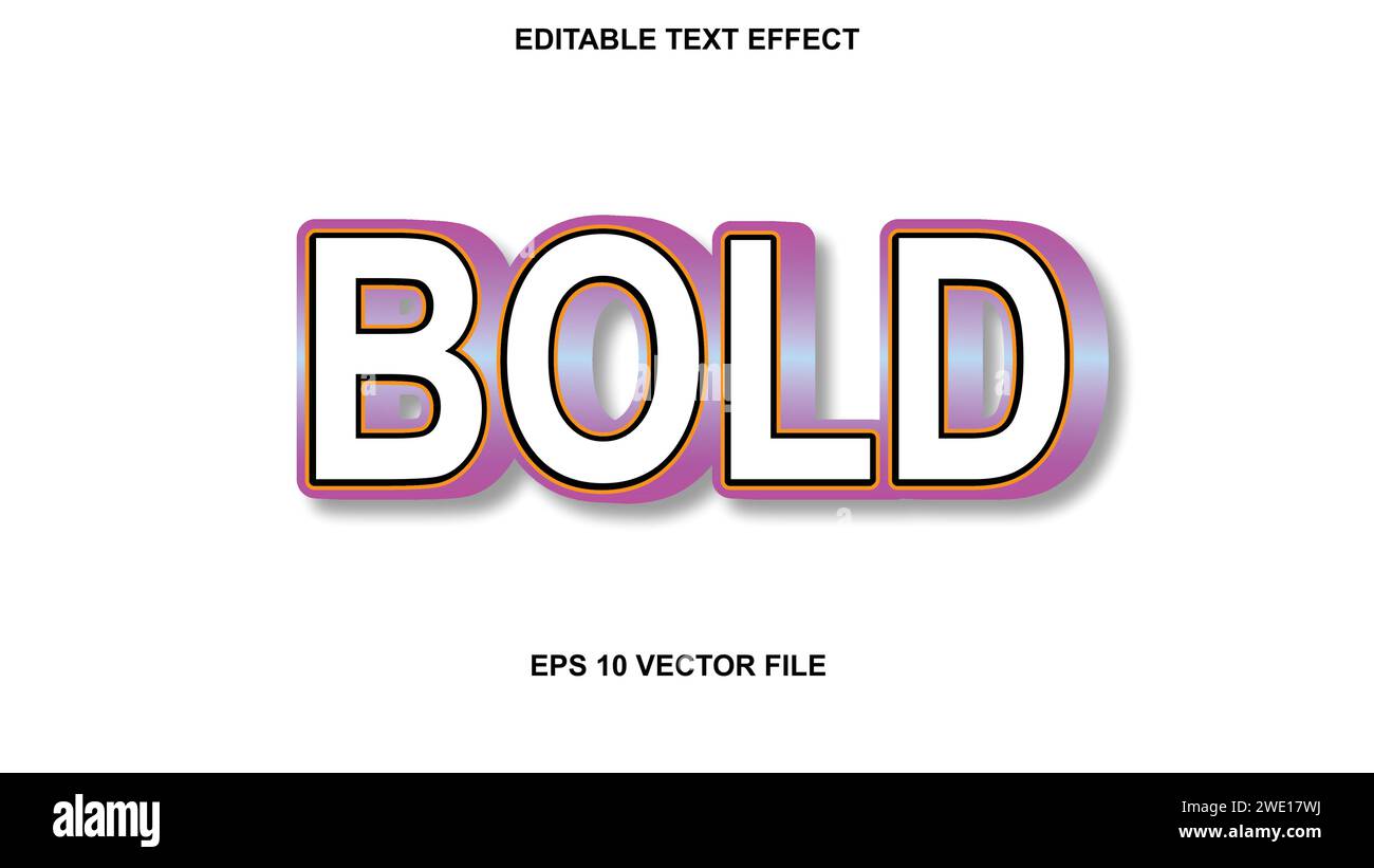 Brand bold 3d style editable text effect. Vector illustration Stock Vector Image & Art - Alamy