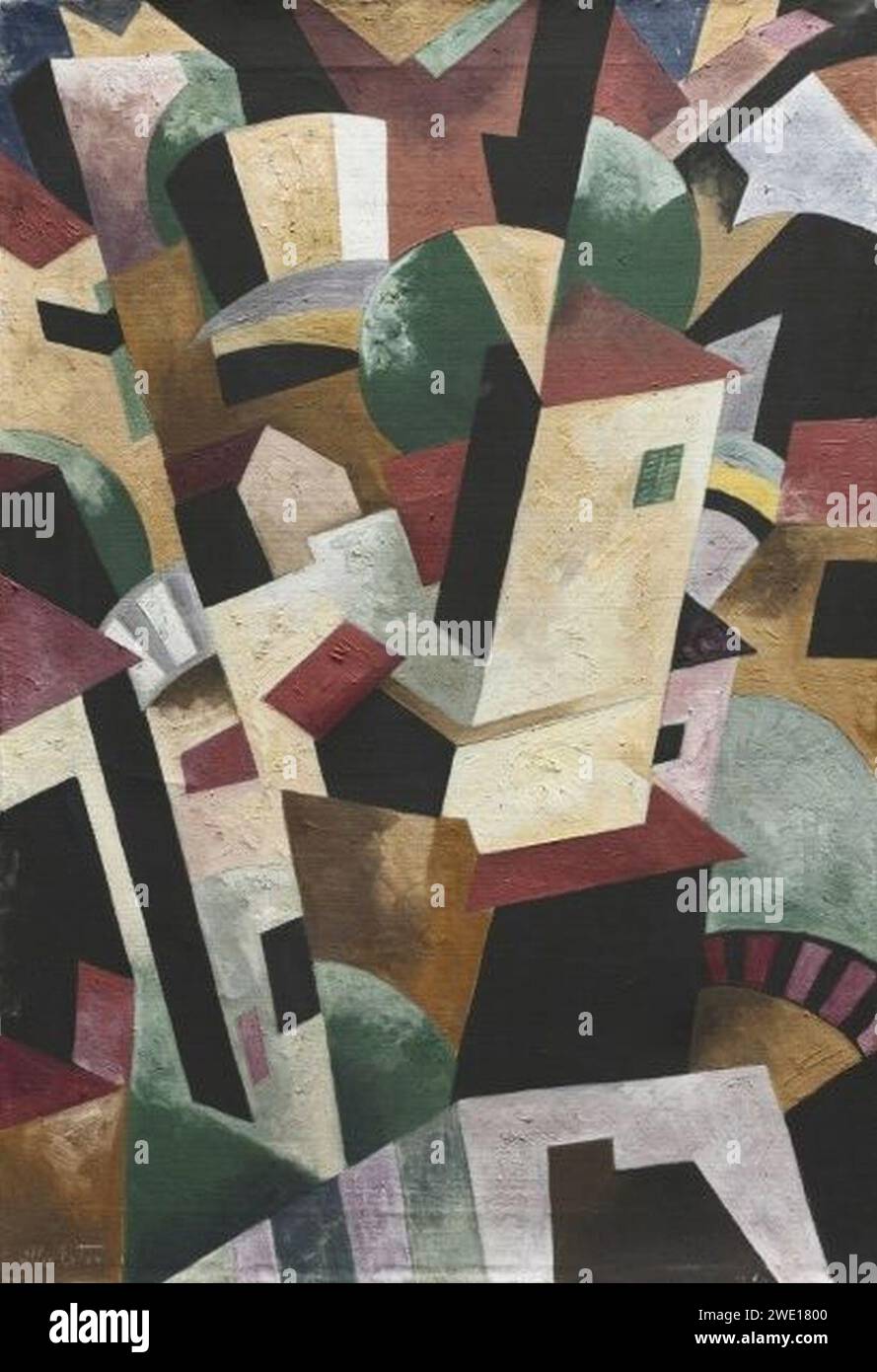 Alexandra Exter - Landscape with Houses and Trees Stock Photo - Alamy