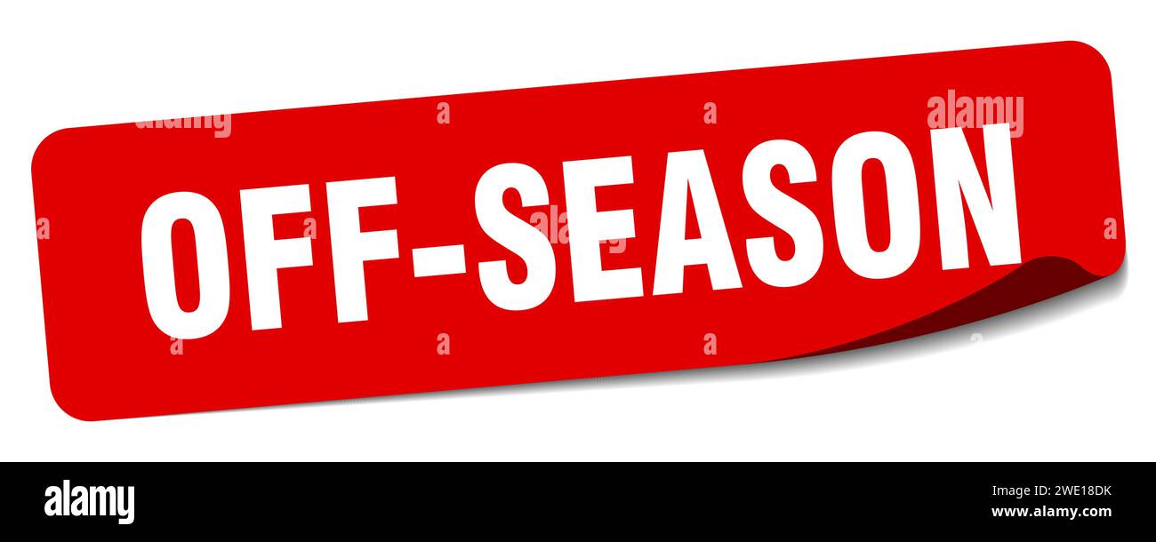 off-season sticker. off-season rectangular label isolated on white ...