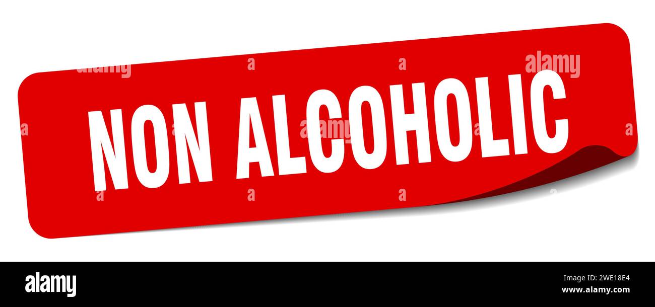 non alcoholic sticker. non alcoholic rectangular label isolated on ...