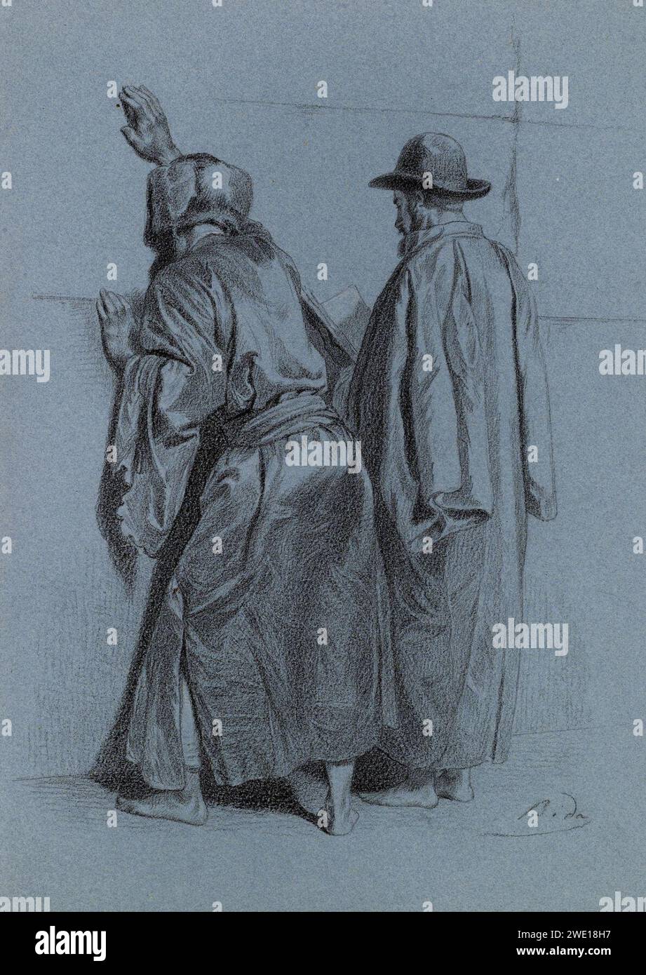 Alexandre Bida - The Jews at the Wailing Wall Stock Photo - Alamy