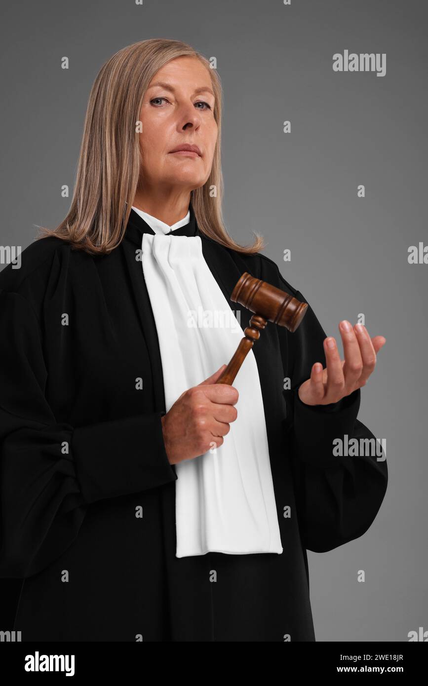 Mature judge attorney gavel hi-res stock photography and images - Alamy