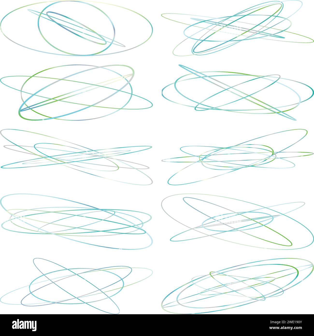 An abstract cut out transparent iridescent oval gradient shape ...