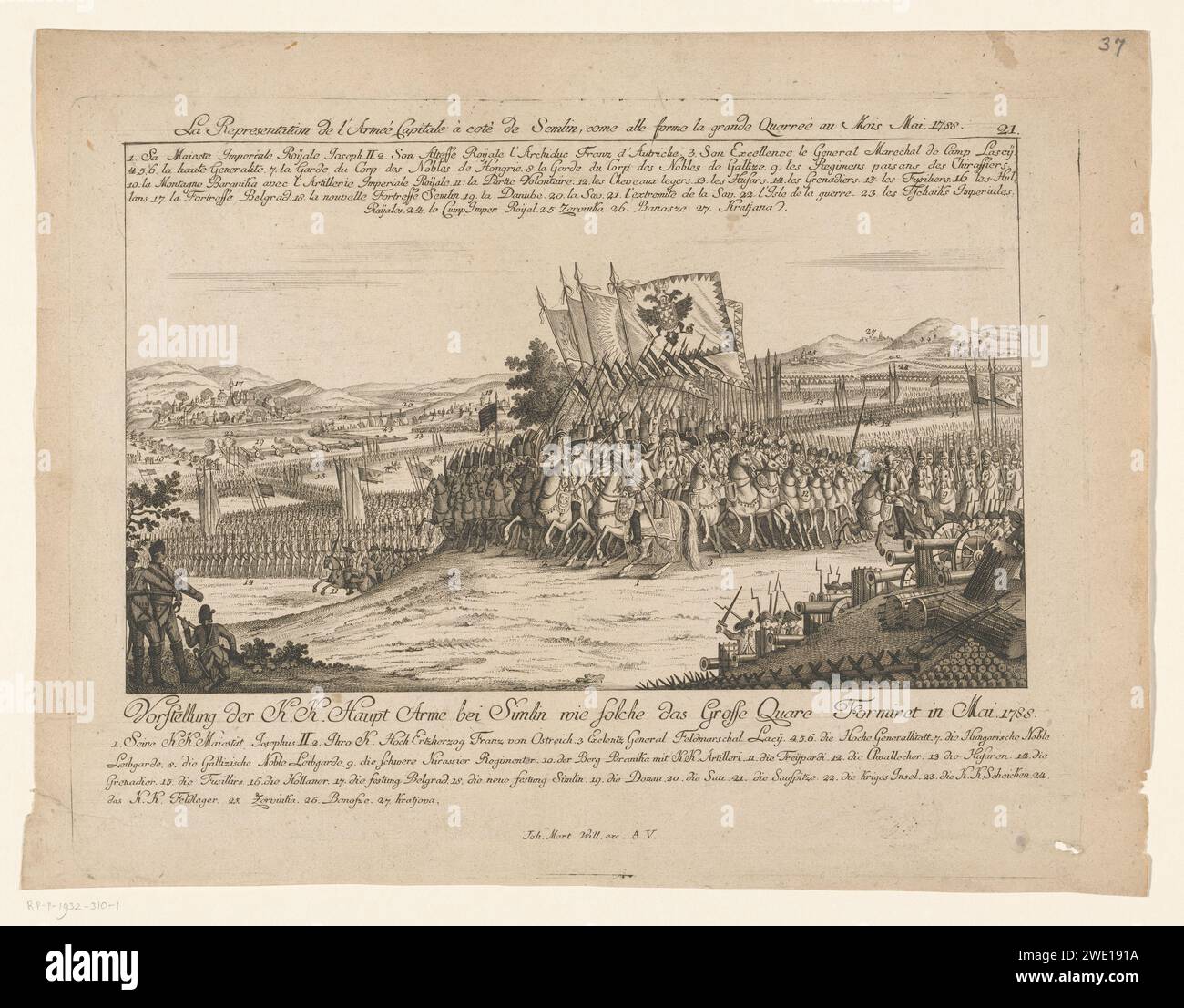 Emperor Joseph II leads the army at Zemun, 1788, Anonymous, 1788 - 1790 print Emperor Joseph II ...