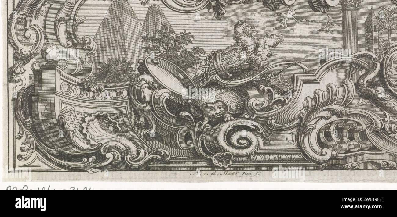 Piramides and Tower in an ornamental frame, Noah van der Meer (II ...