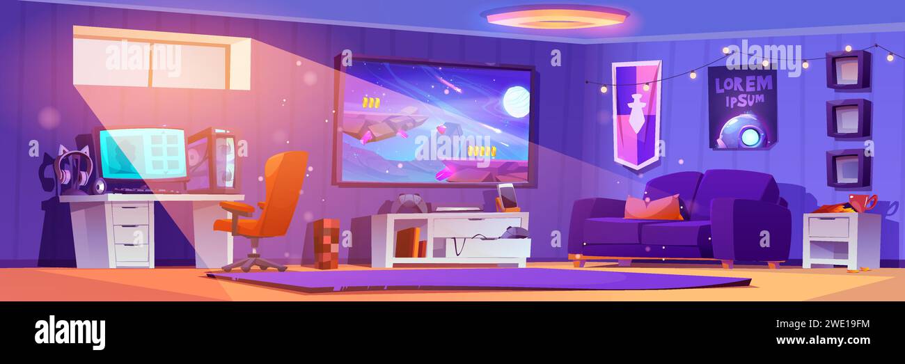 Tv setup Stock Vector Images - Alamy