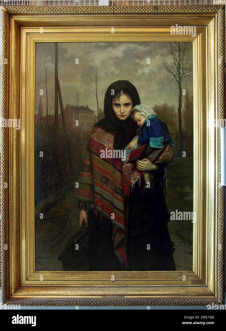 Alexandre Struys - Jonge vrouw met kind op reis ' Verlaten' Stock Photo ...