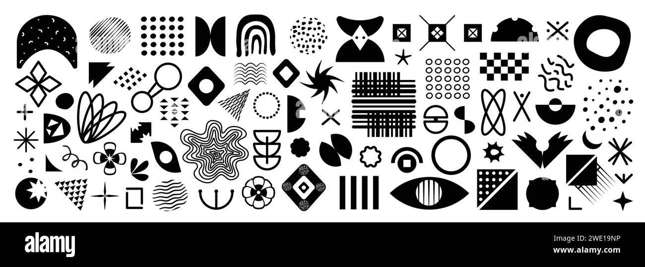 Geometric Shapes Design Black And White Examples And Forms Collection