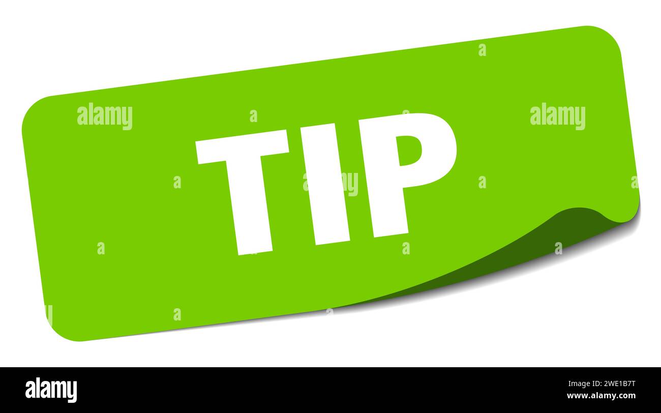 tip sticker. tip rectangular label isolated on white background Stock ...