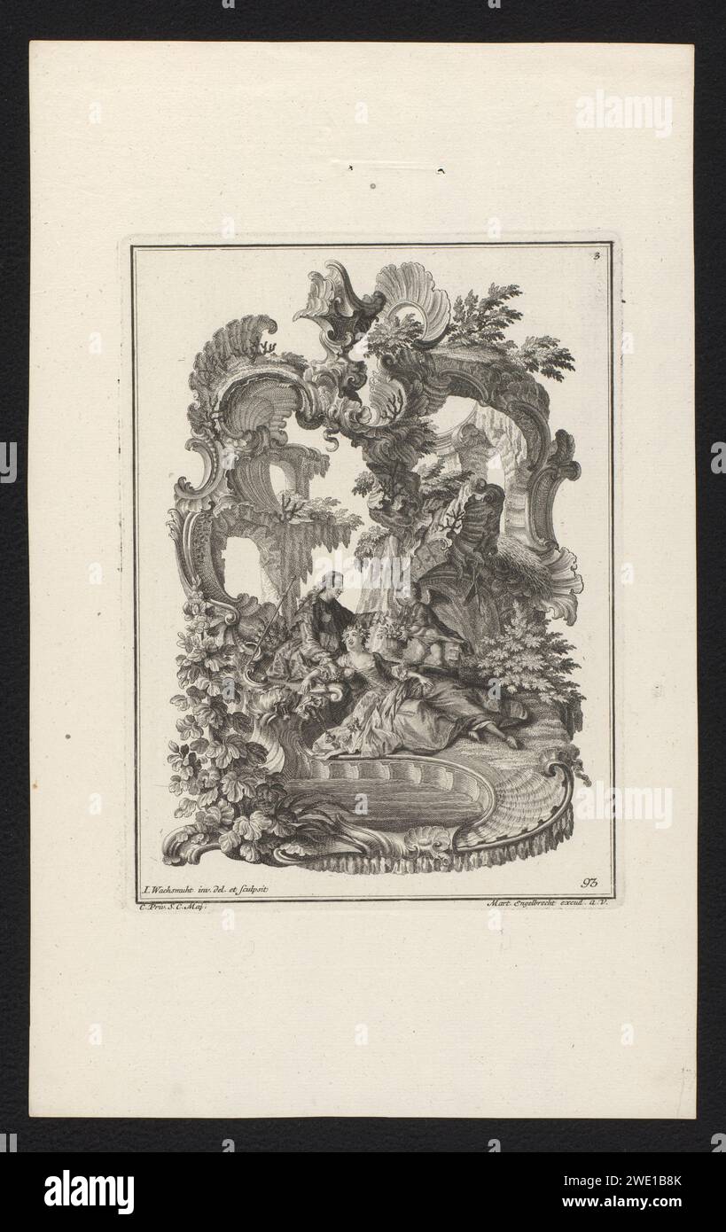 Female pilgrim is located in the lap of a male pilgrim, 1721 - 1756 ...