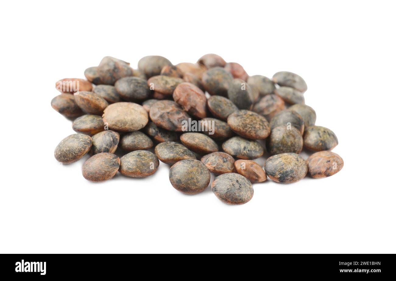 Pile of raw lentils isolated on white Stock Photo - Alamy