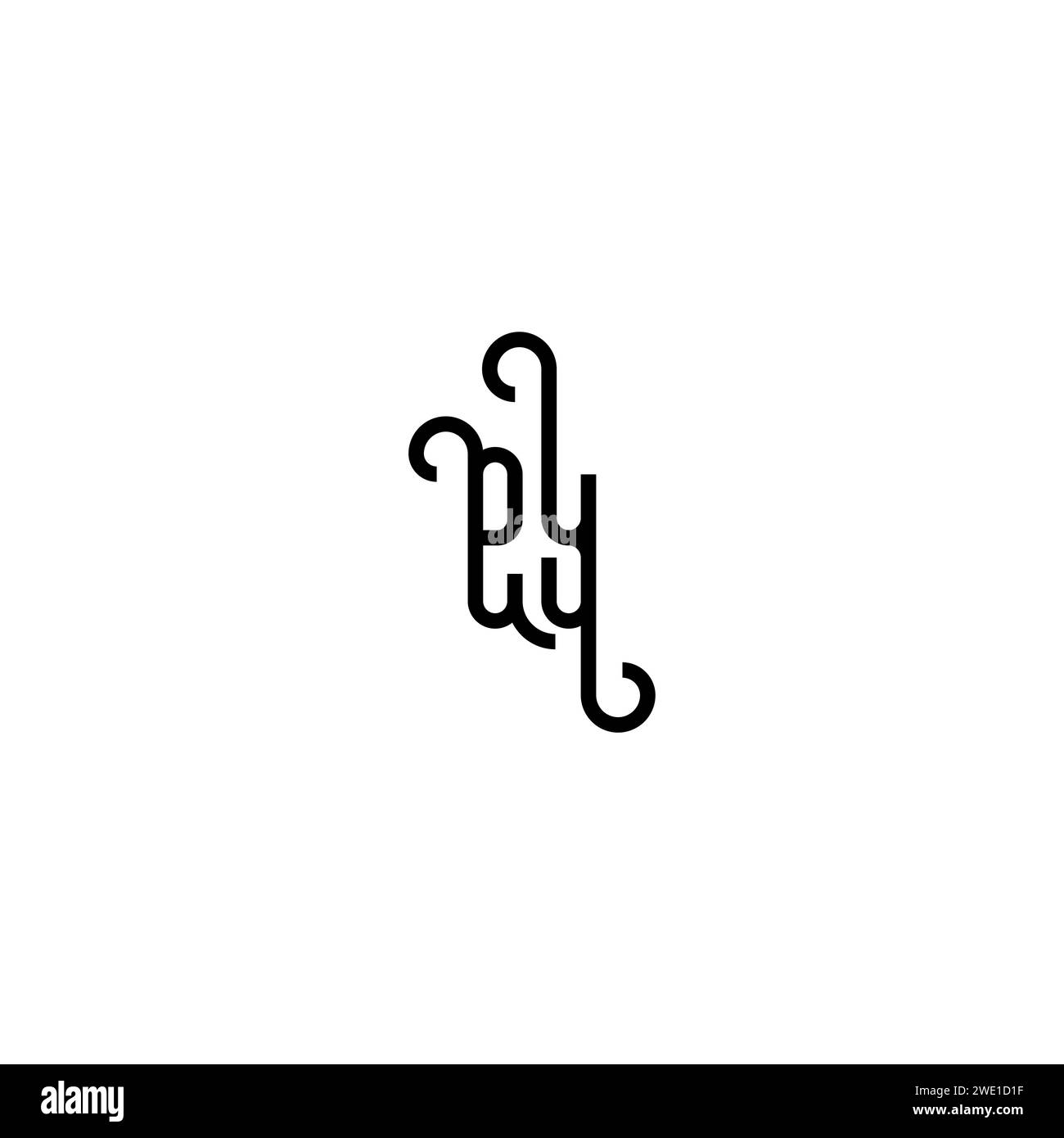 EY simple curved concept initial logo design black and white background ...