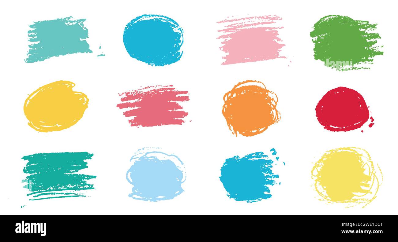 Chalk texture stain set. Hand drawn chalk background doodle effect ...