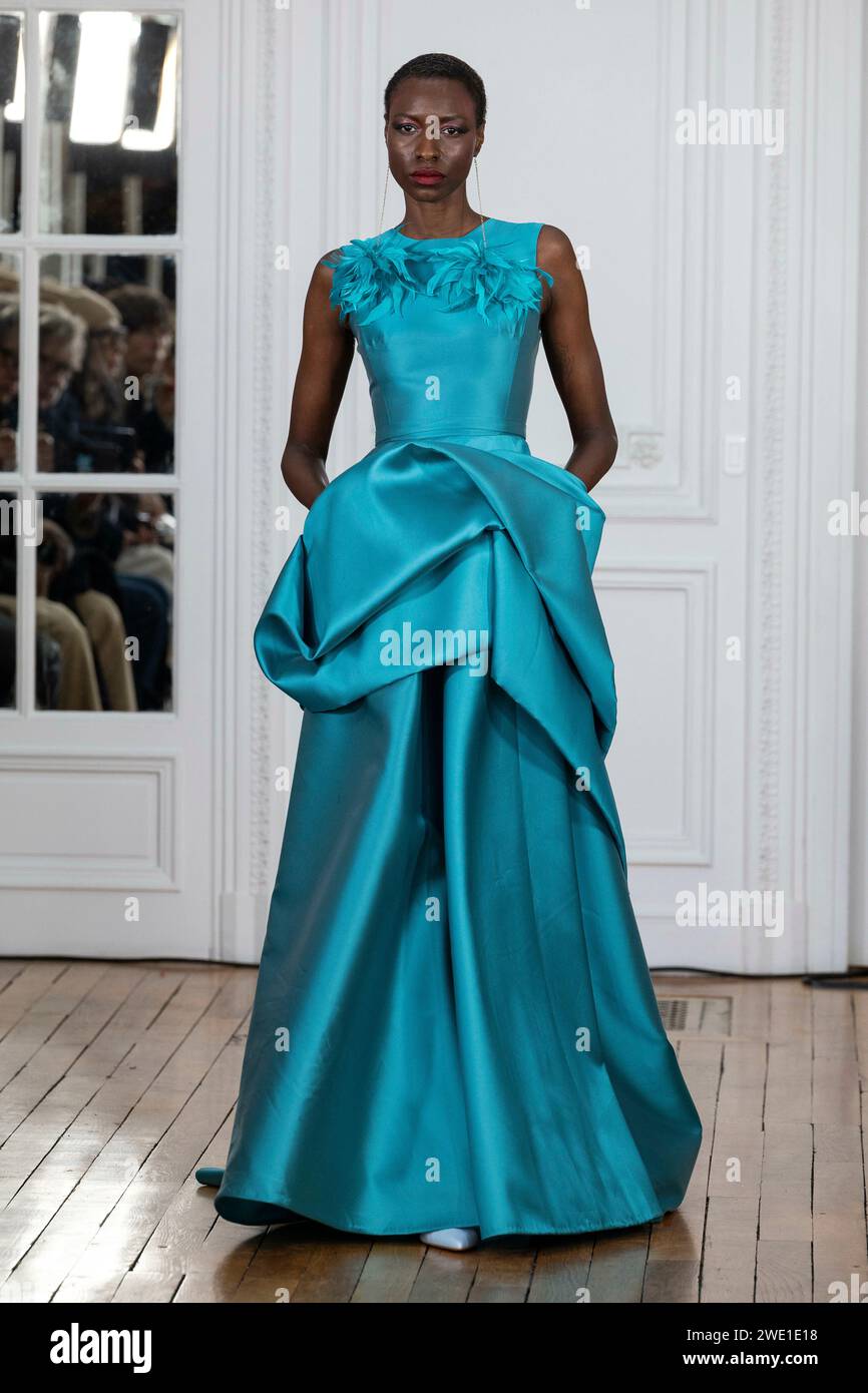 Paris, France. 22nd Jan, 2024. IMANE AYISSI Haute Couture Spring/Summer 2024 Runway during Paris ...
