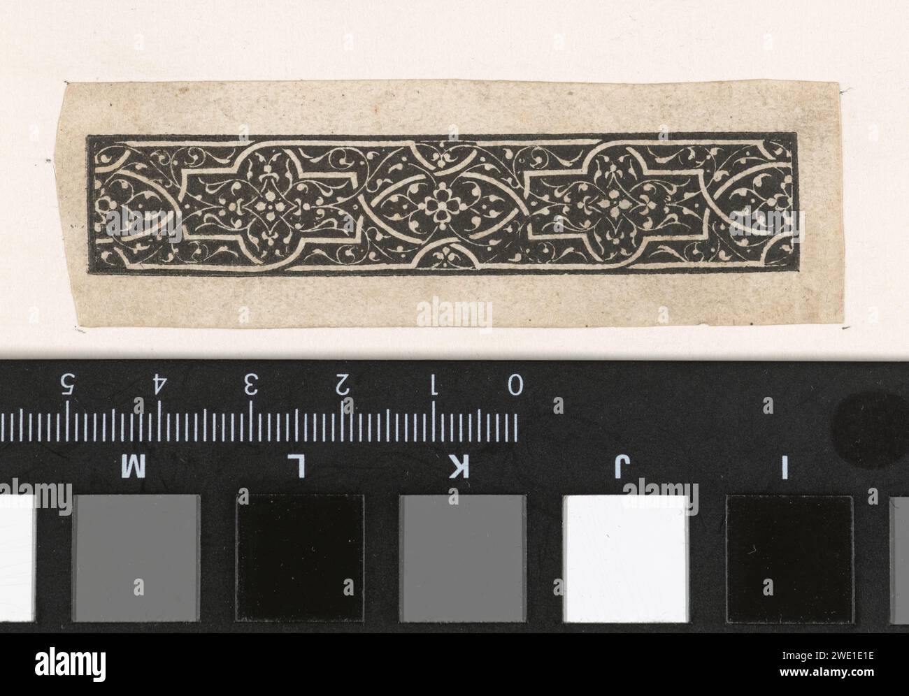 Frisian with white moresken and arabesken on a black distance ...