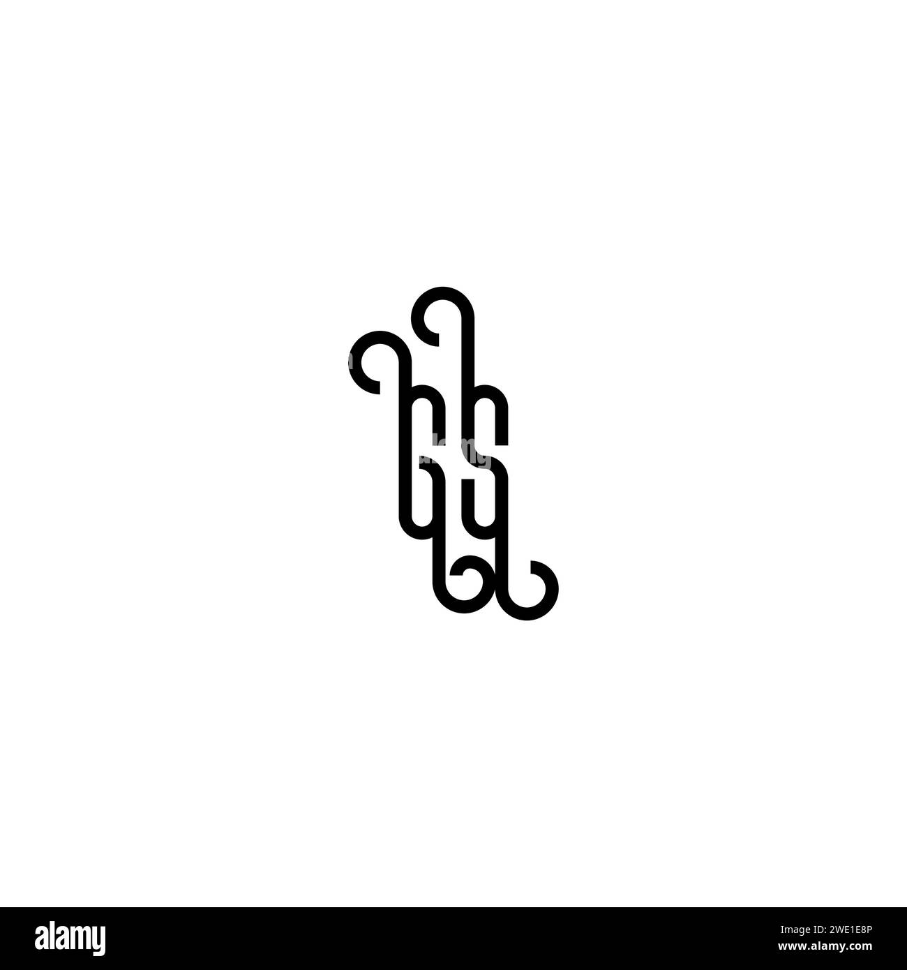 GS simple curved concept initial logo design black and white background ...