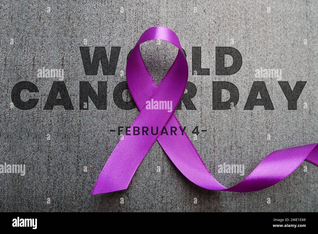 World cancer day, lavender purple ribbon to support people living with ...