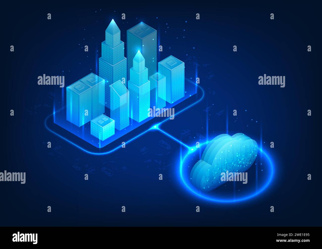 Cloud technology connected to Smart City A city where technology is ...