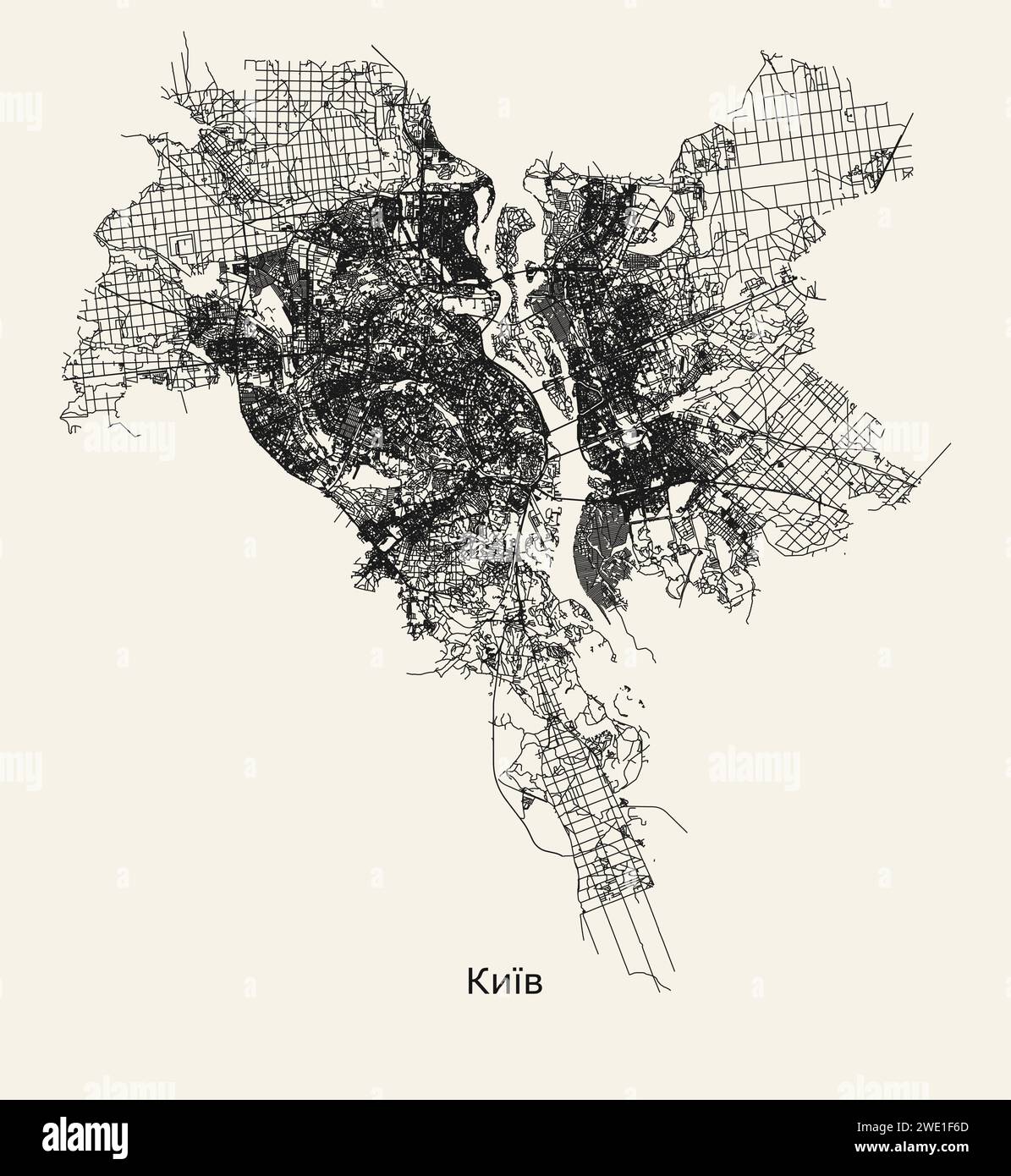 City road map of Kyiv, Ukraine Stock Vector Image & Art - Alamy