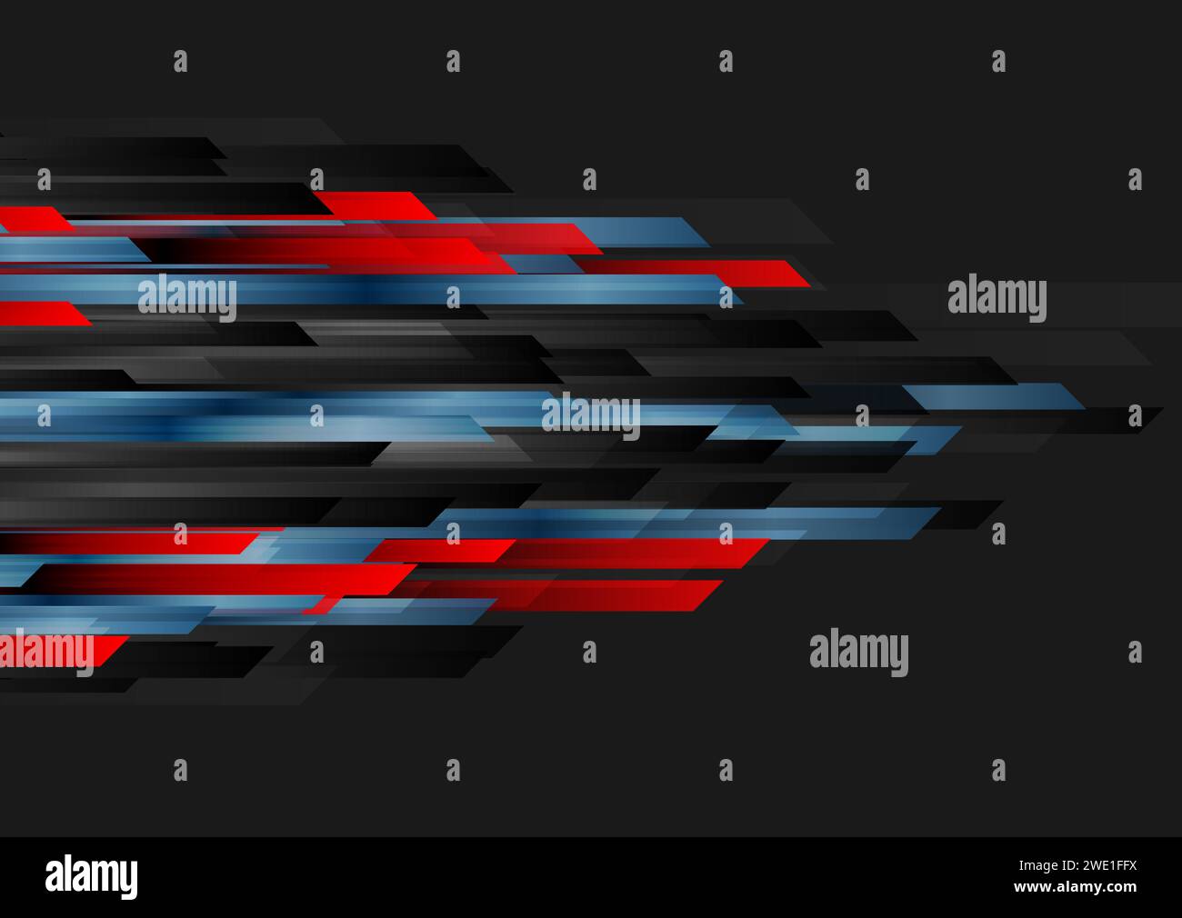 Blue, red and black hi-tech geometric abstract background. Vector ...