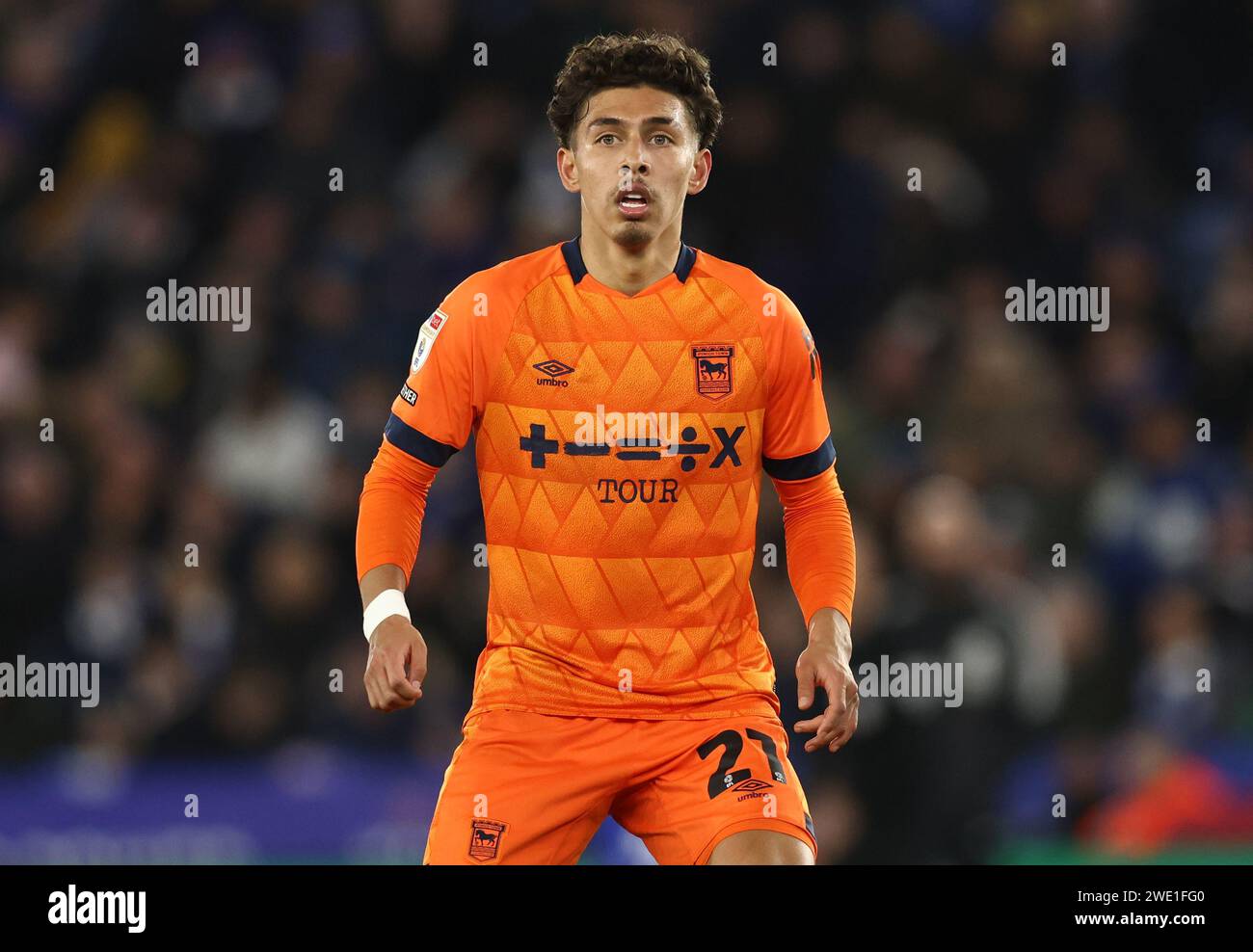 Leicester, UK. 22nd Jan, 2024. Jeremy Sarmiento of Ipswich Town during ...