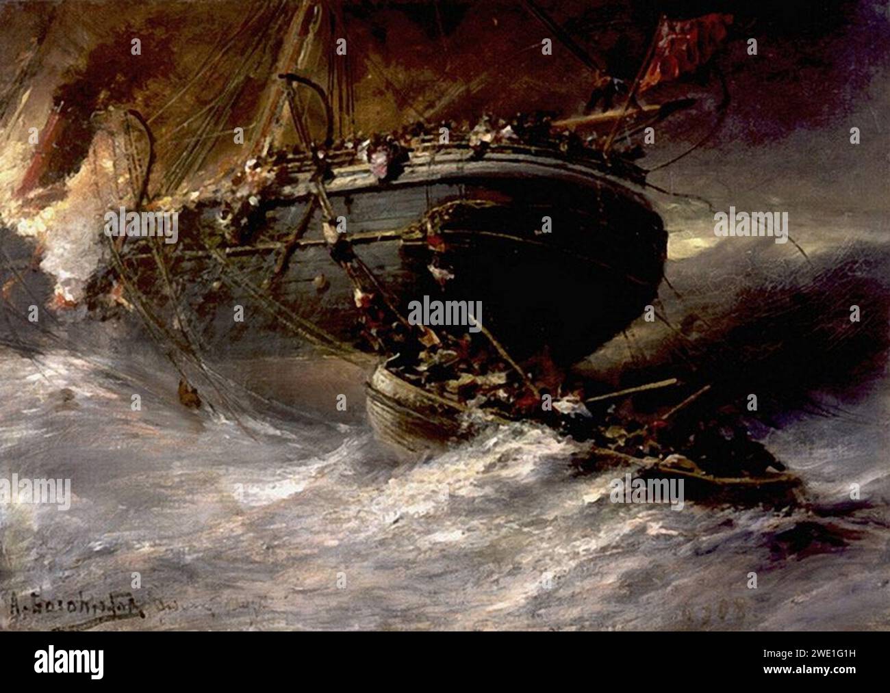Ship on fire hi-res stock photography and images - Alamy