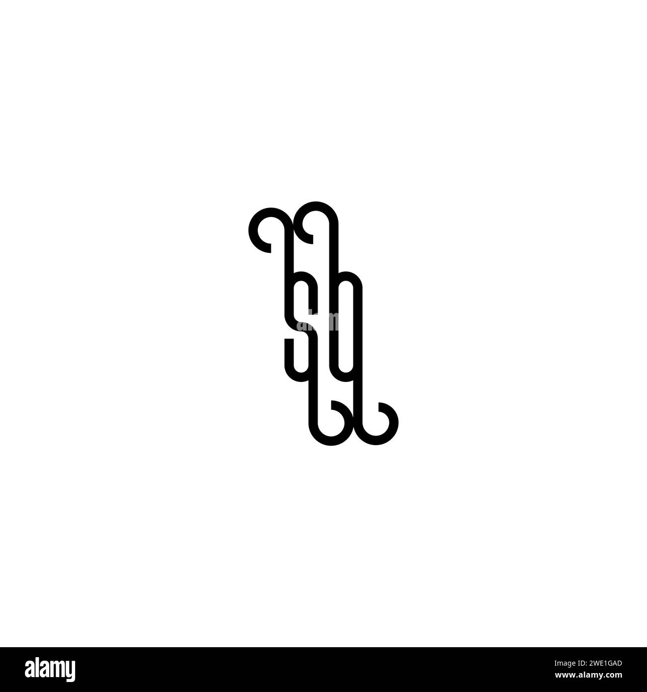 SO simple curved concept initial logo design black and white background ...