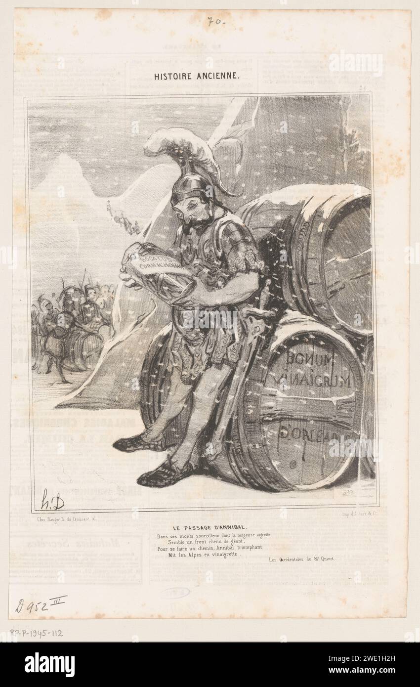 Caricature of Hannibal with a pot of pickles, Honoré Daumier, 1842 ...