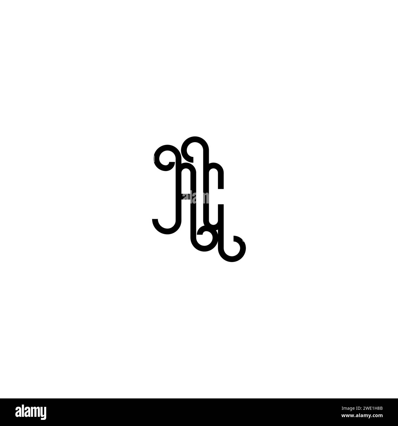 AC simple curved concept initial logo design black and white background ...