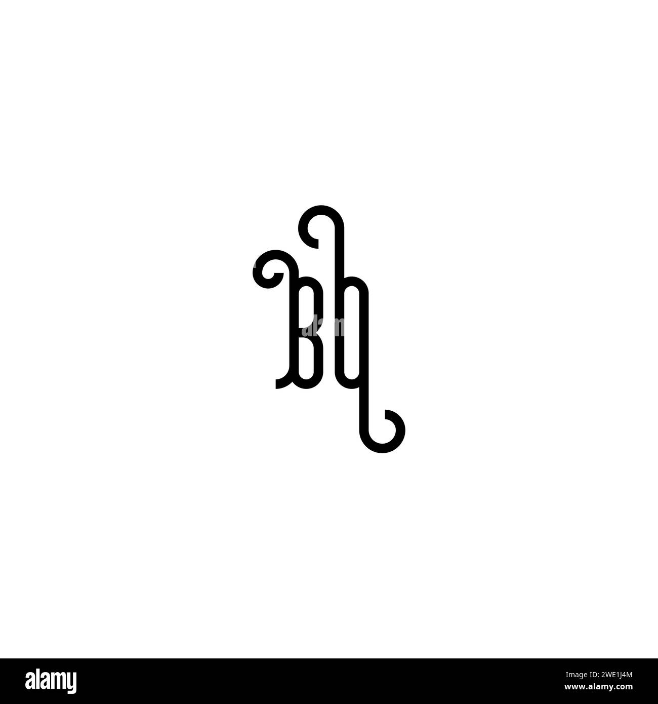 BO simple curved concept initial logo design black and white background ...