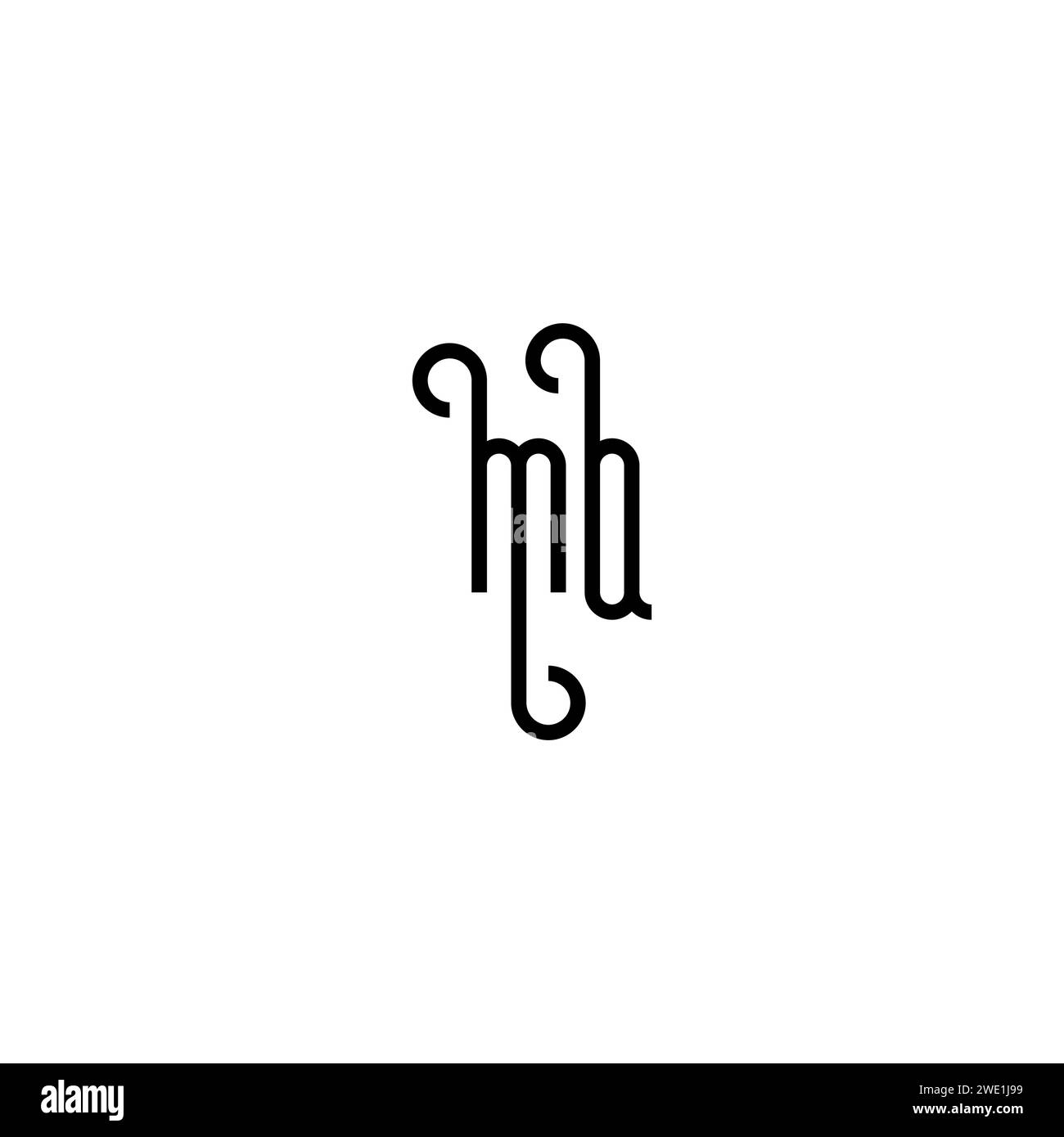 MQ simple curved concept initial logo design black and white background ...