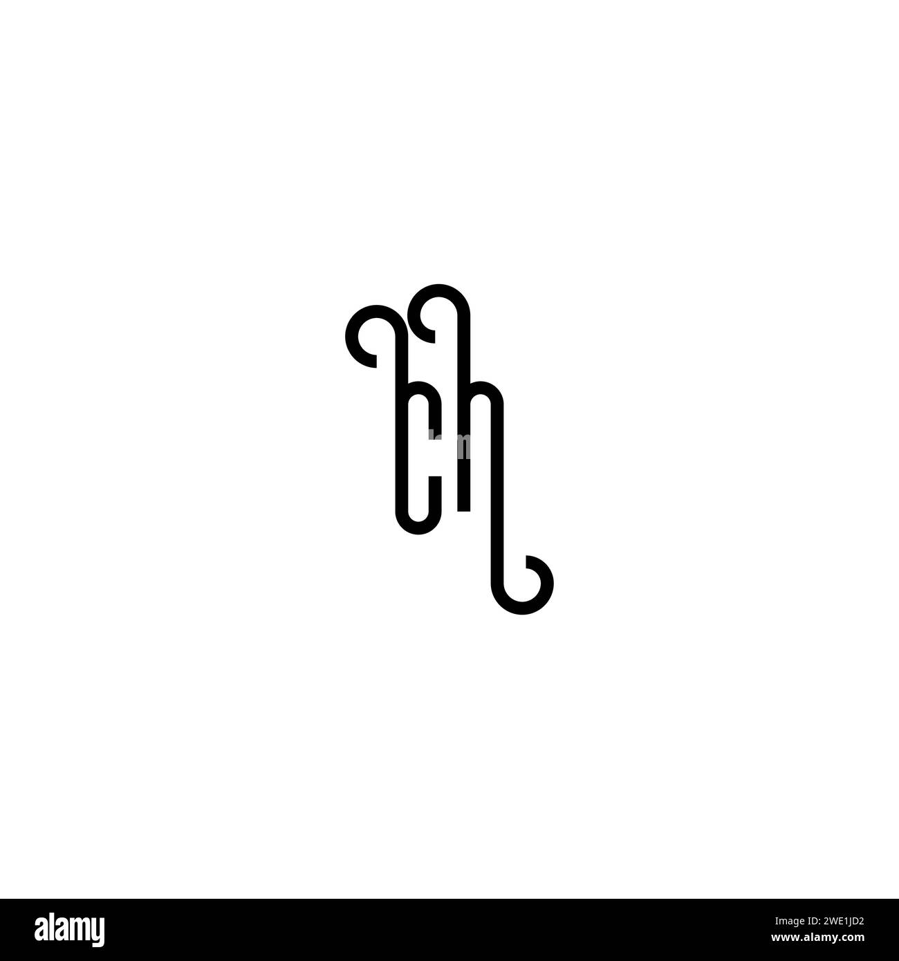 CN simple curved concept initial logo design black and white background ...