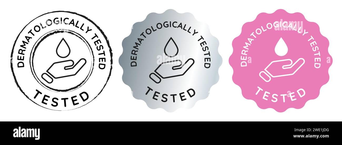 dermatologically tested dermatology skin care tag emblem sticker for ...