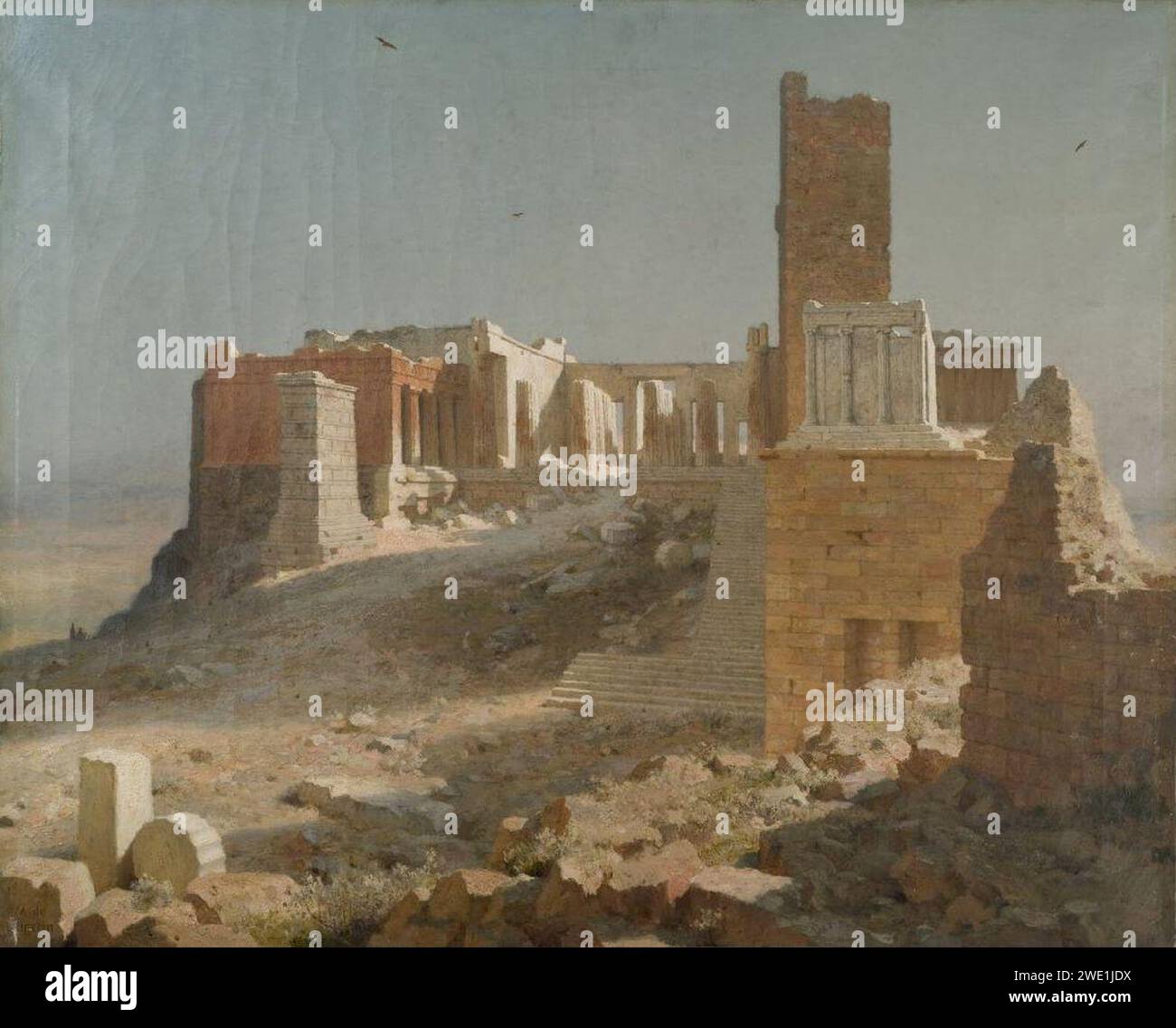 Alfred de Curzon - Vue de l'Acropole d'Athènes au soleil levant Stock ...