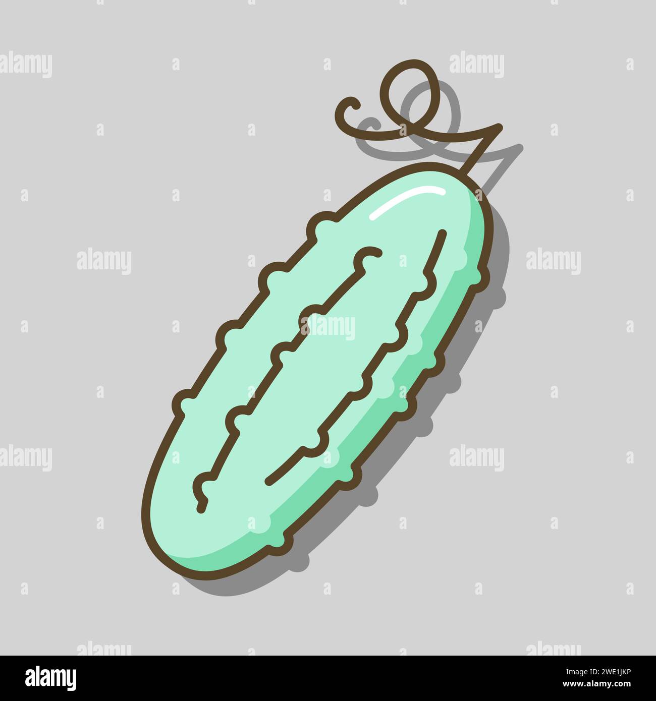 Cucumber isolated design vector icon. Vegetable sign. Graph symbol for ...