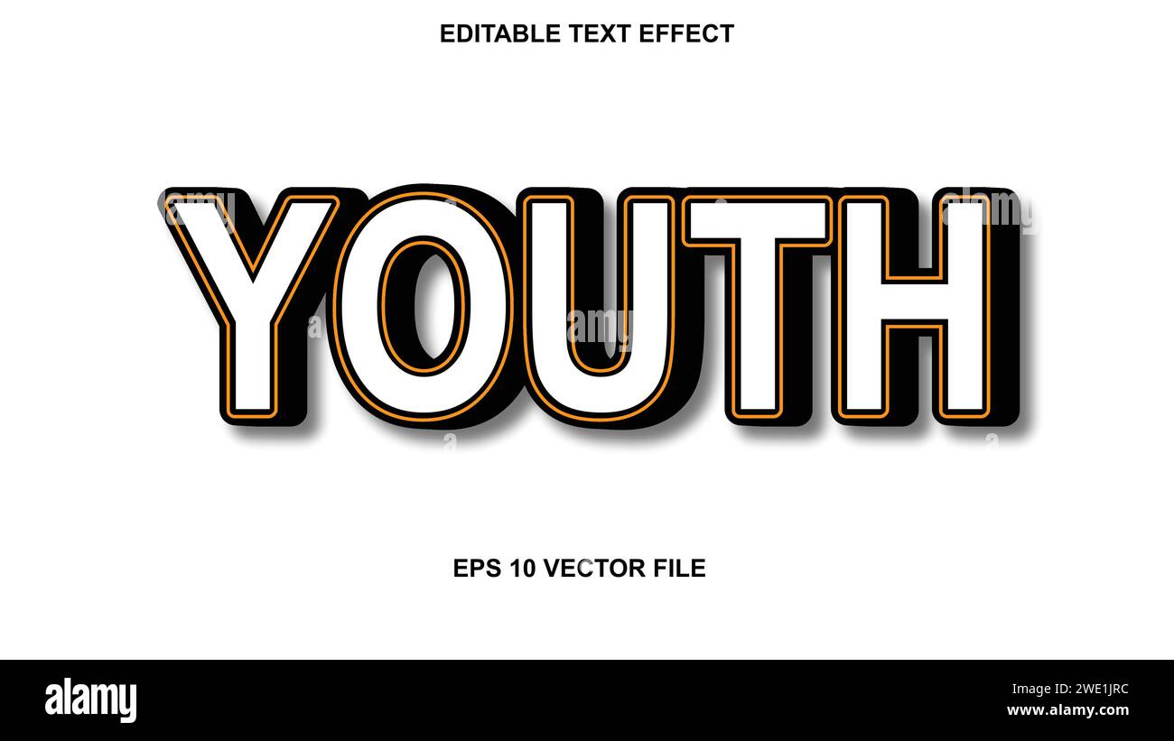 Brand bold 3d style editable text effect. Vector illustration Stock ...