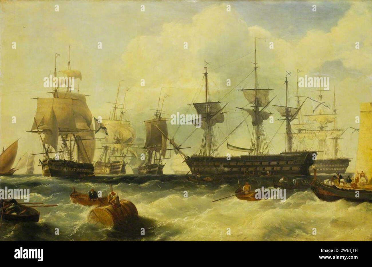 Alfred Gomersal Vickers (1810-1837) - Russian Squadron at Malta, 20 ...