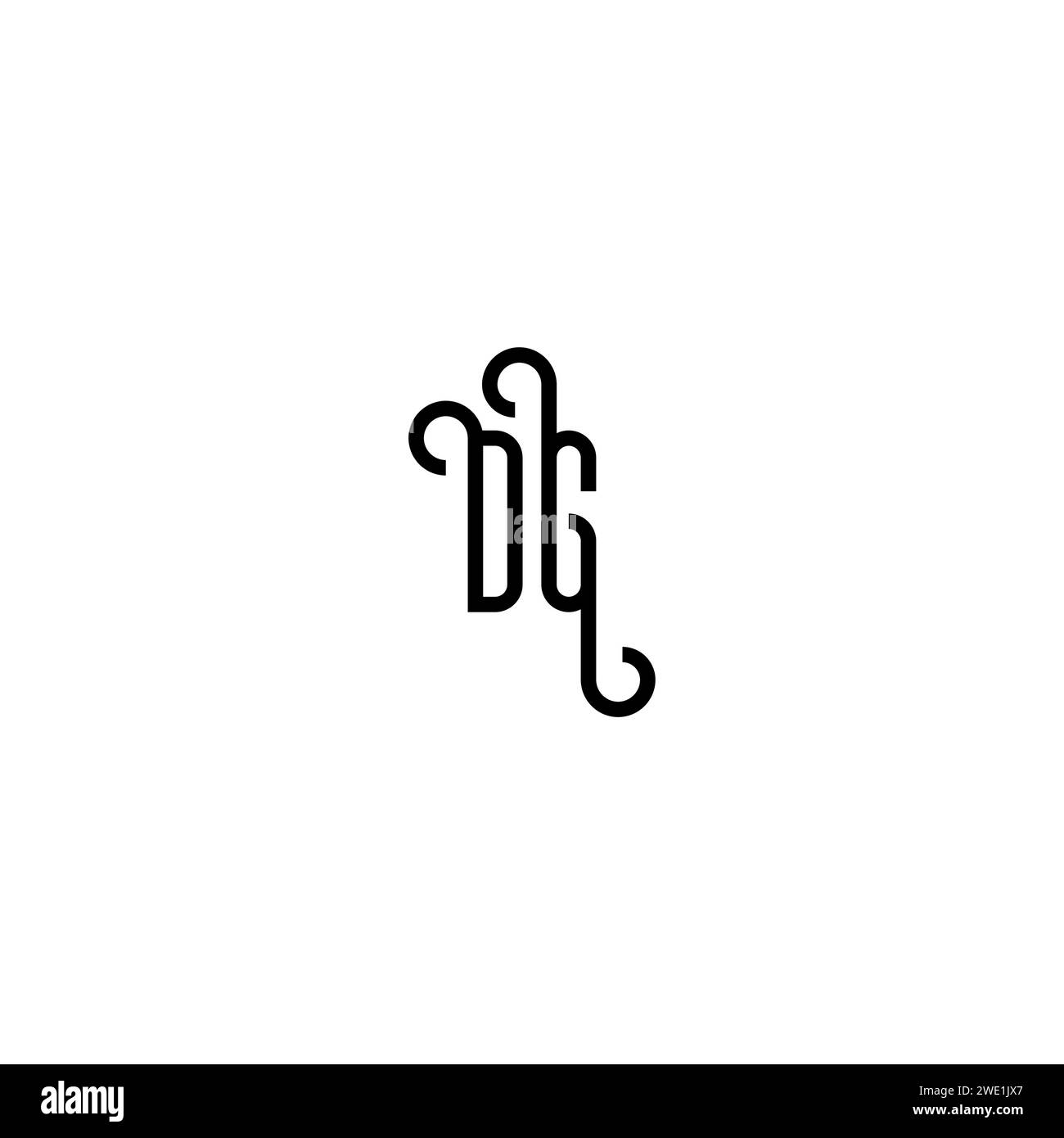 DG simple curved concept initial logo design black and white background ...