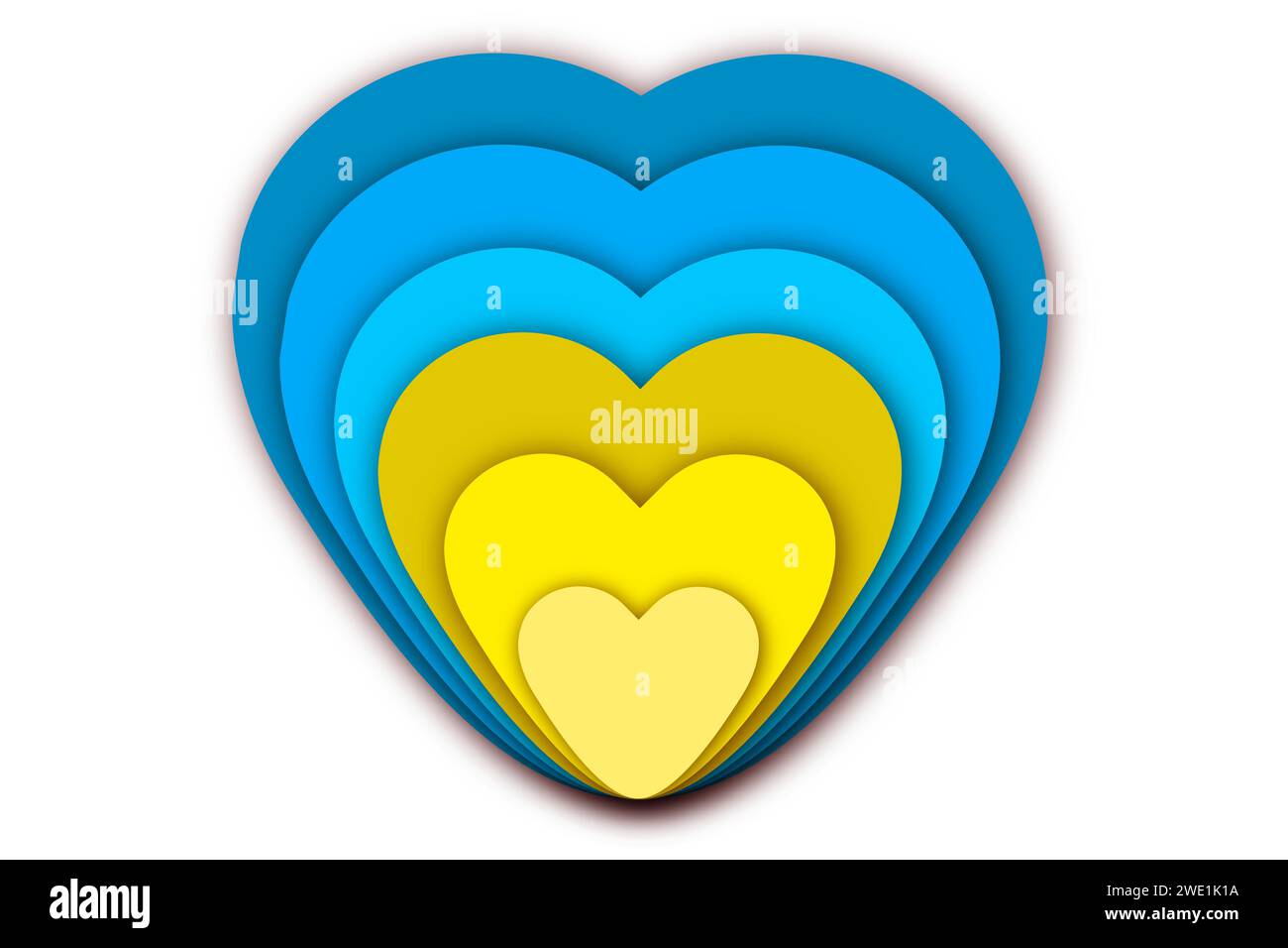 Illustration on theme beautiful bright shape heart in style paper cut ...