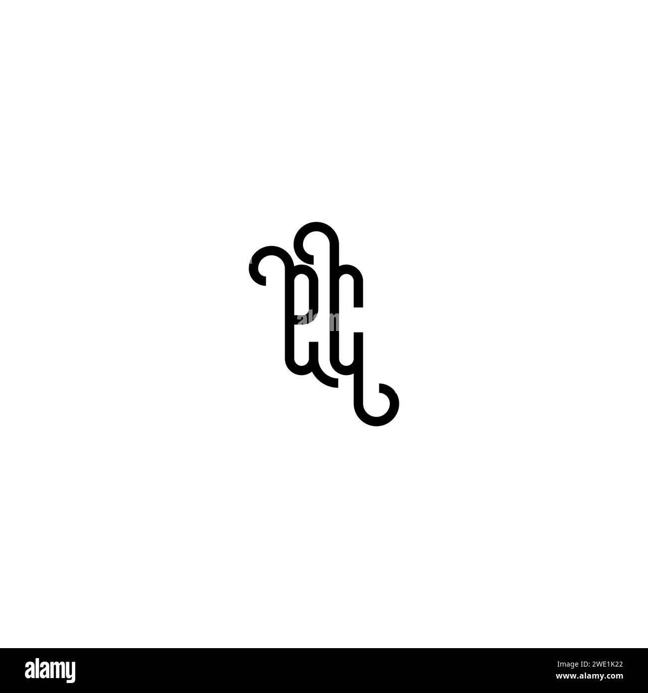 EC simple curved concept initial logo design black and white background ...