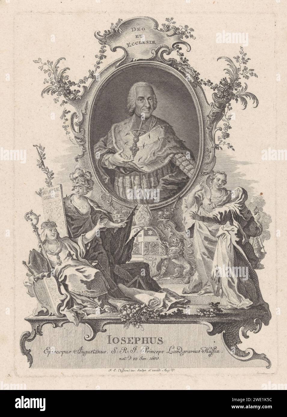 PortraT van Joseph Ignaz Philipp von Hessen -Darmstad, Johann Esaias ...