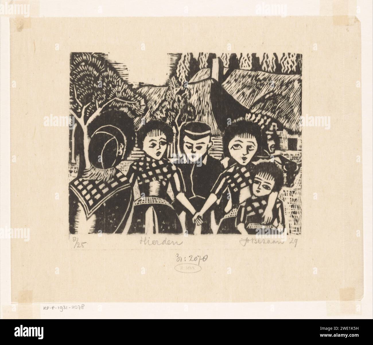 HIENDEN, you bezaan, 1929 print Four girls, one of whom saw on the back ...