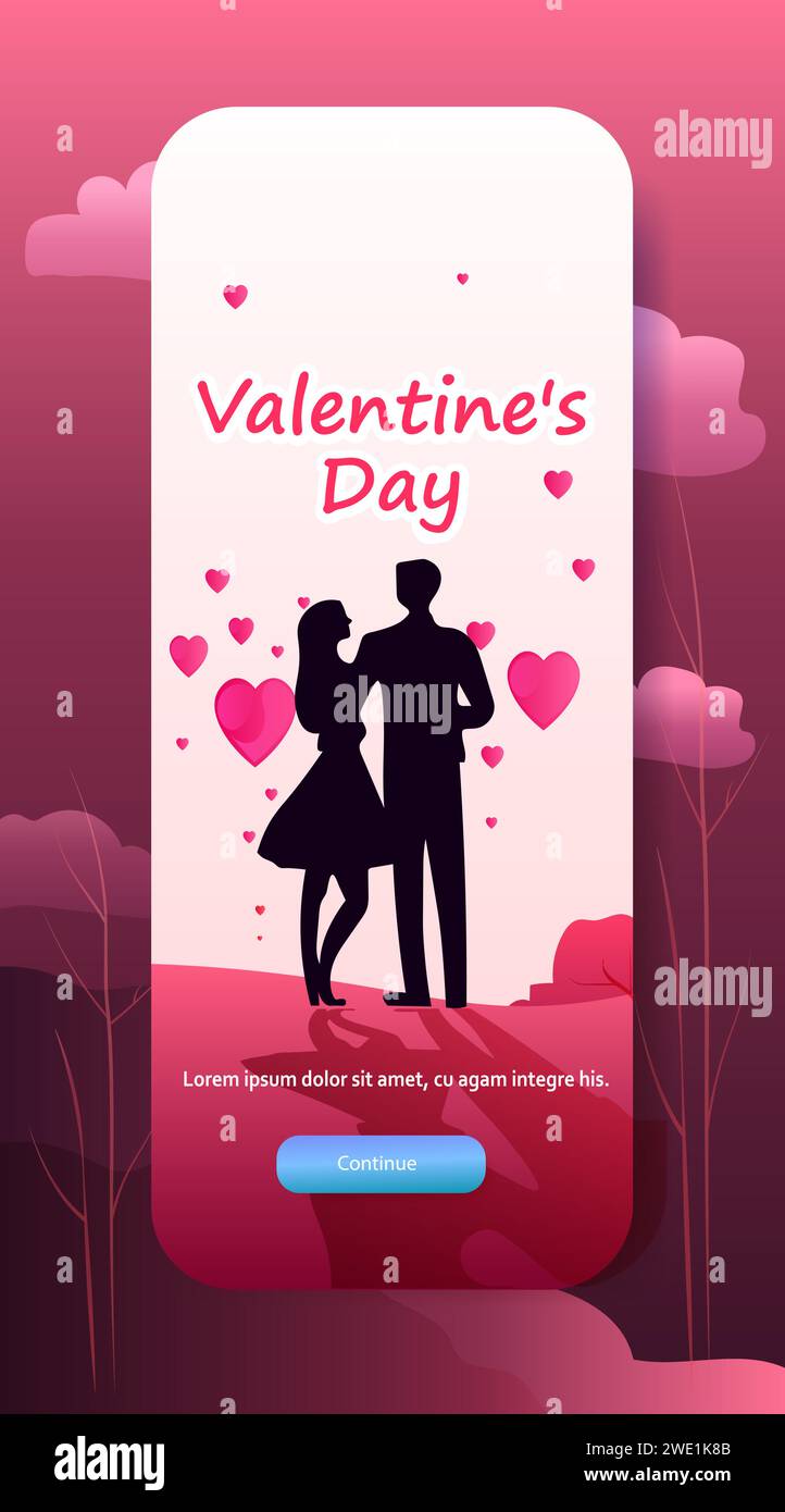 man woman silhouettes standing near flowers in heart shape happy ...