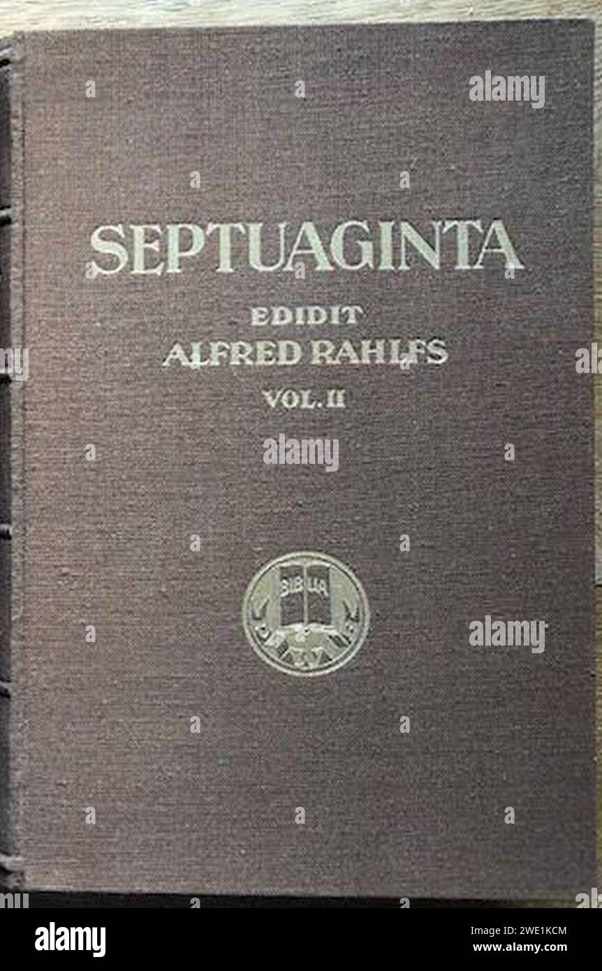 Alfred Rahlfs' edition of the Septuagint, 2 vol., 1935 (2) (cropped ...